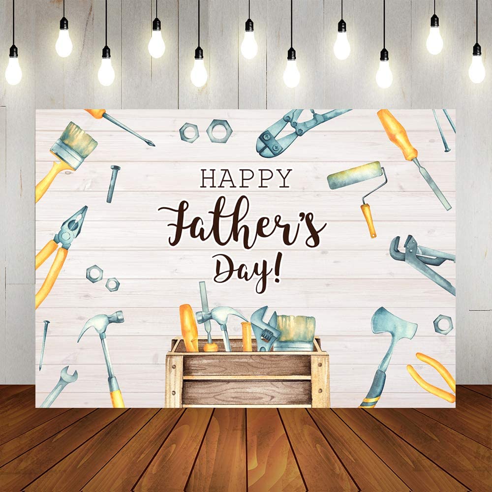 Happy Fathers Day Backdrop For Photography Fixing Tools Box Retro Wood