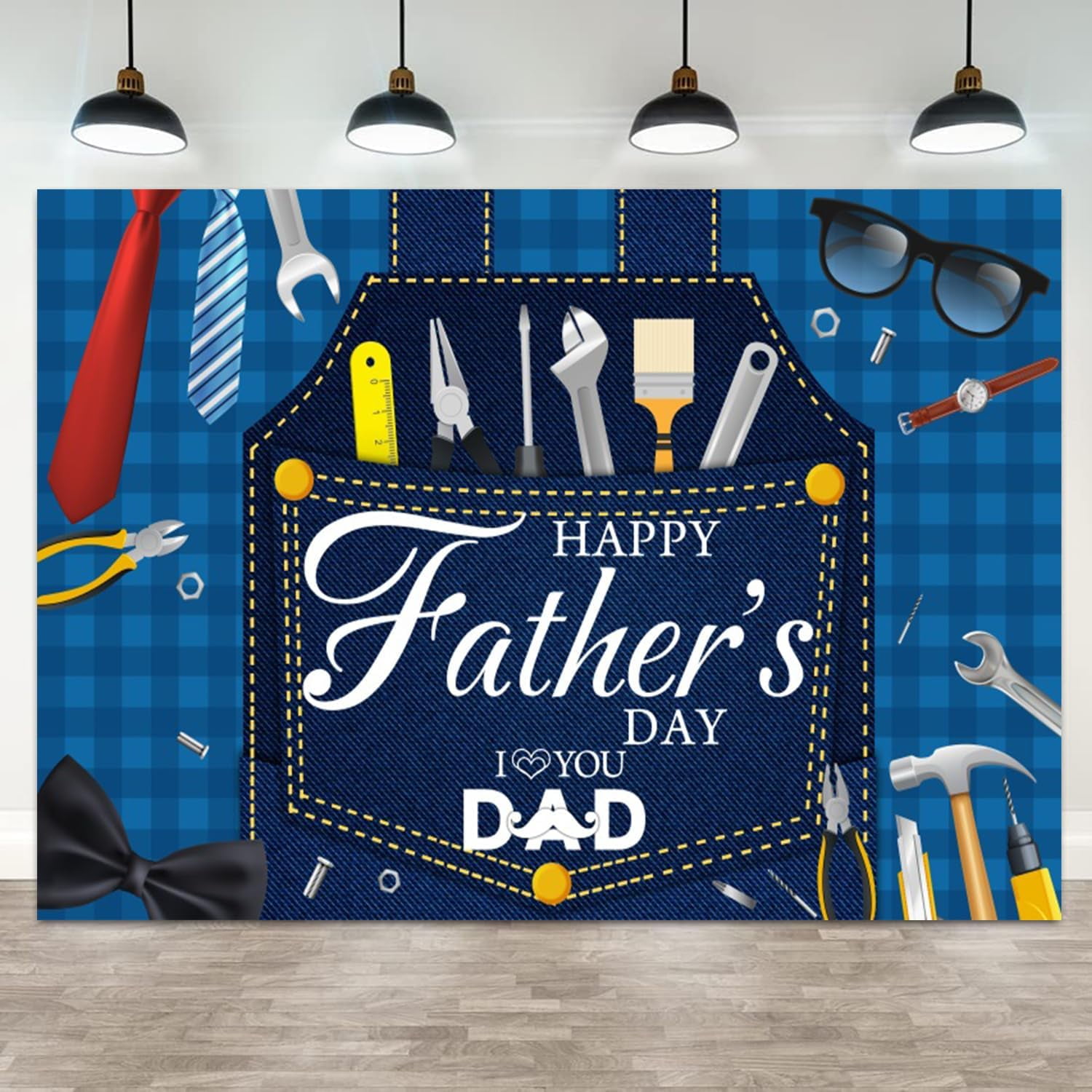 Happy Father Day Backdrop I Love Dad Fathers Day Photography Background ...