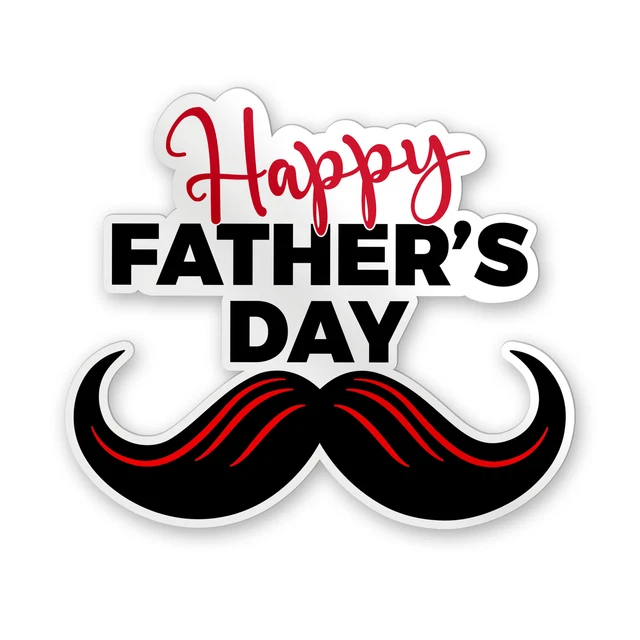 Happy Father'S Day Sticker Beard Sticker, Phone Decal Water Bottle ...