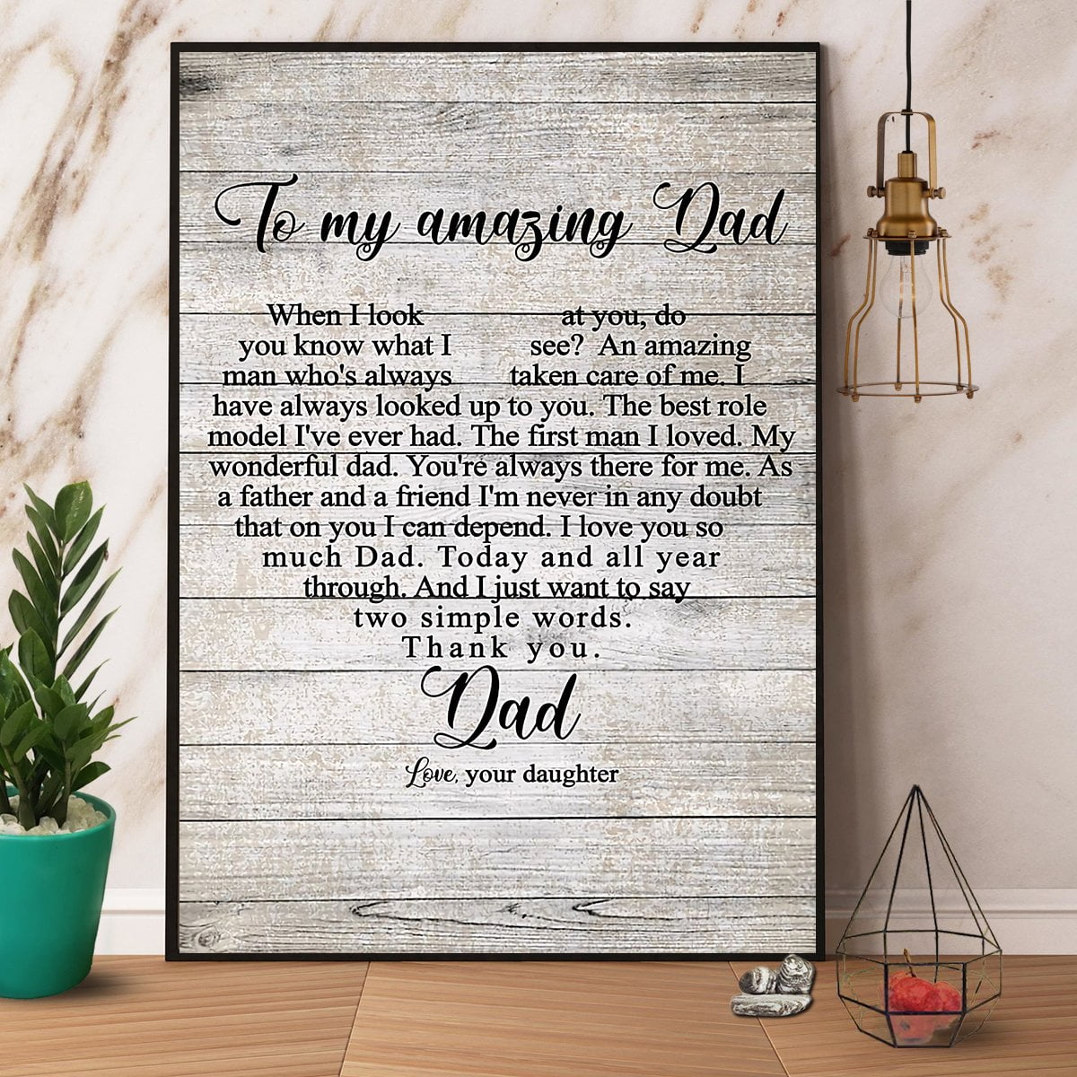 Happy Father'S Day To My Amazing Dad When I Look At You Poster Matte ...