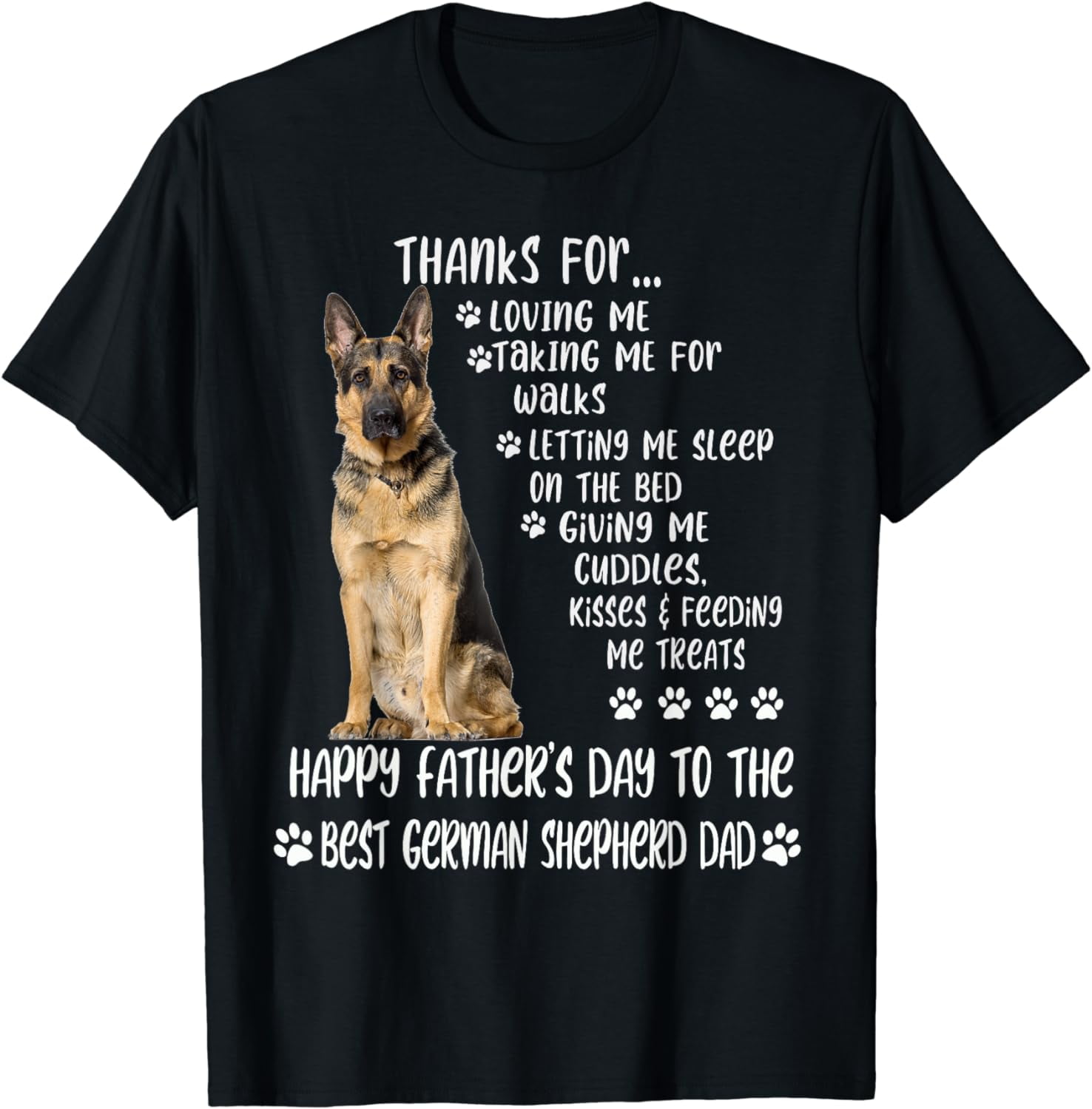 Happy Father's Day 2024 German Shepherd Dad dog Lover T-Shirt - Walmart.com