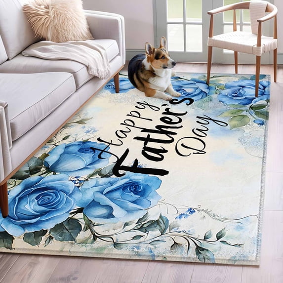 Happy Father's Day Area Rug 3x5 FT, Non Slip Entryway Bedside Carpet ...