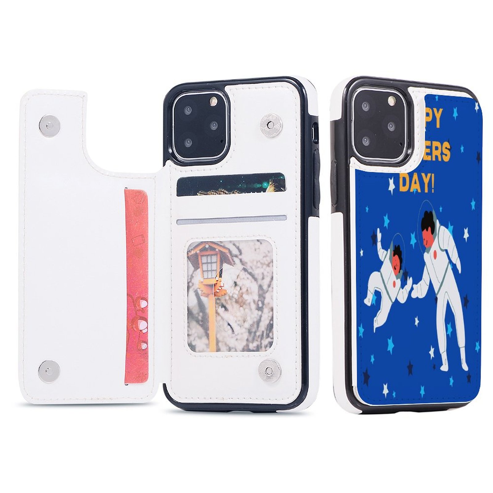 Happy Father's Day, Astronaut Leather Wallet Case for iPhone 16 15 14 ...