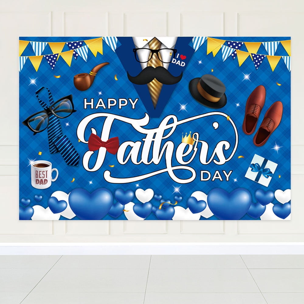 Apietdae Happy Father's Day Backdrop Banner, 5'x3' Blue Photography ...