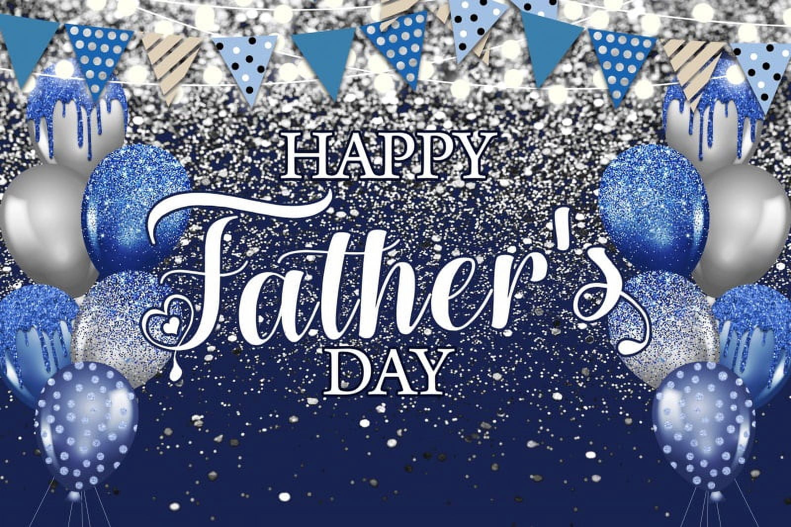 Happy Father's Day Backdrop Black and Gold Balloons Family Party Decor ...