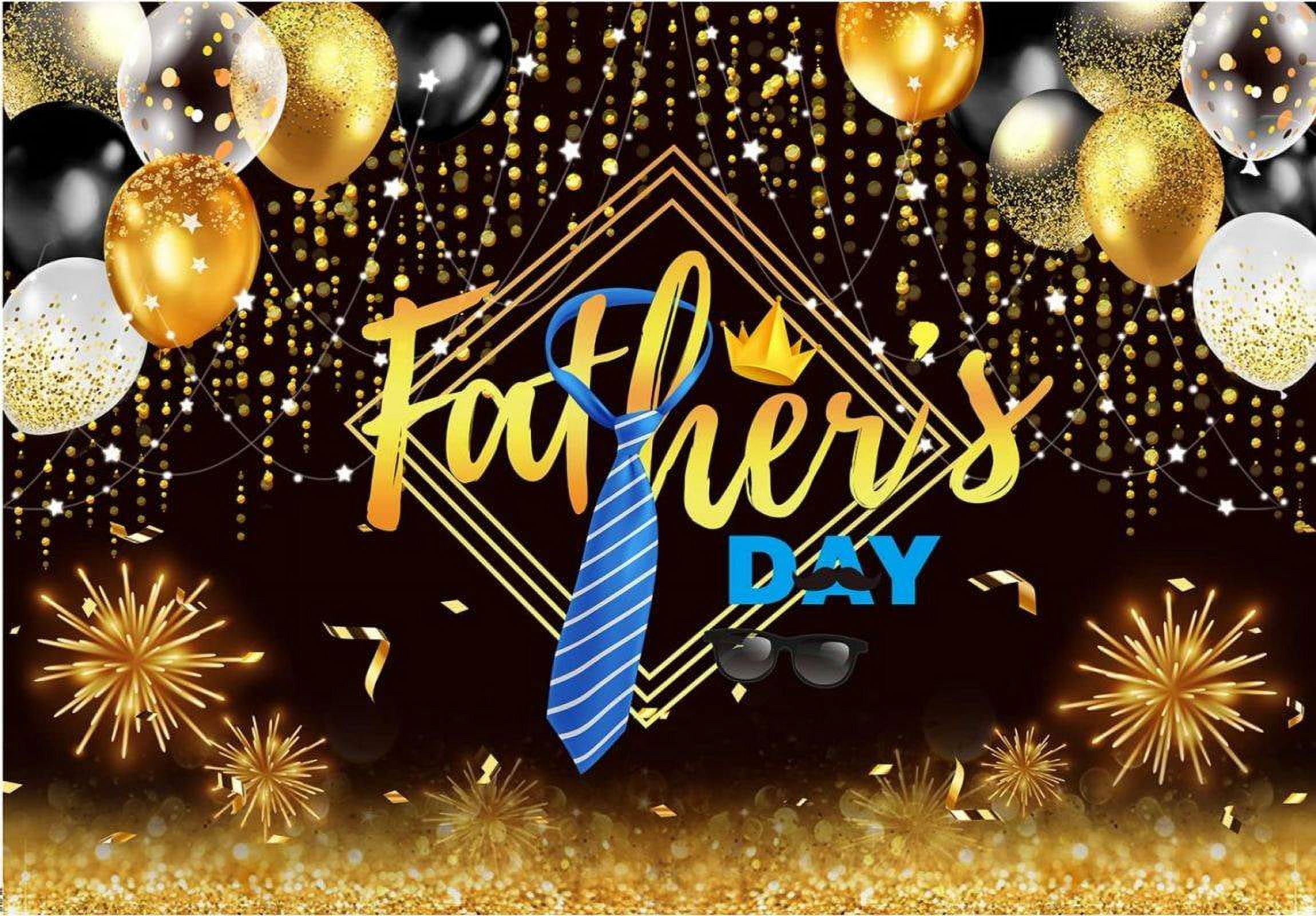Happy Father's Day Backdrop Black and Gold Fathers Day Photography ...