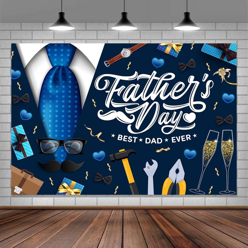 Happy Father’s Day Backdrop, Blue Father Day Suit Tie Photography ...