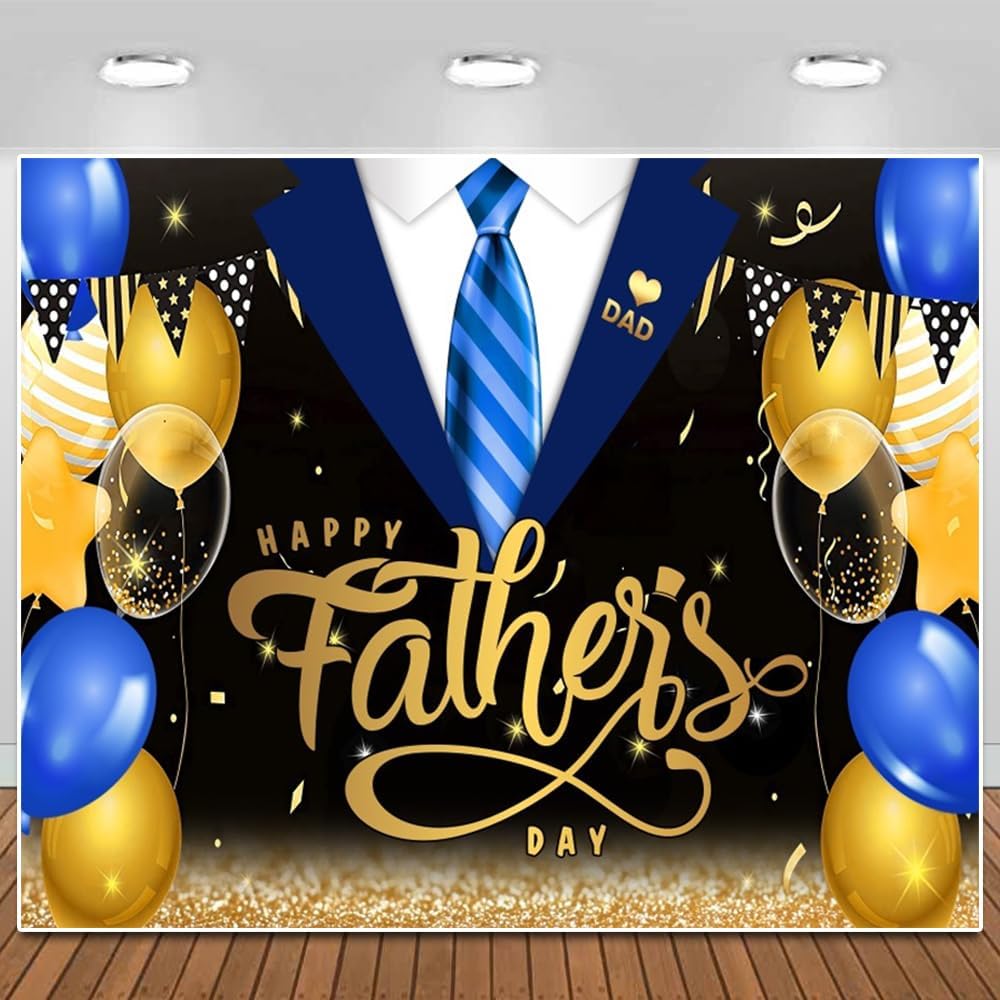 Happy Father's Day Backdrop Blue Father's Day Party Decorations ...