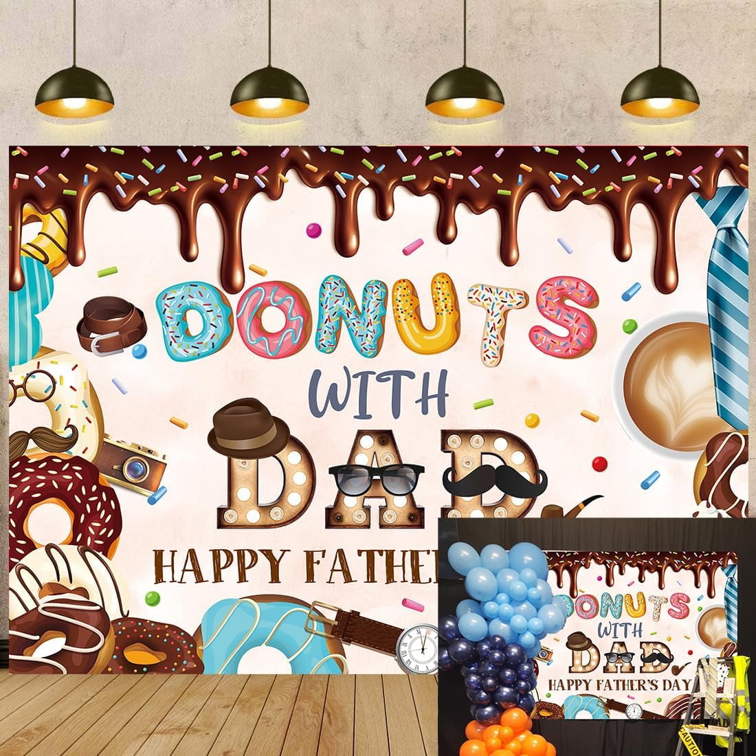 Happy Father's Day Backdrop Donuts with Dad Sprinkles Background Best ...