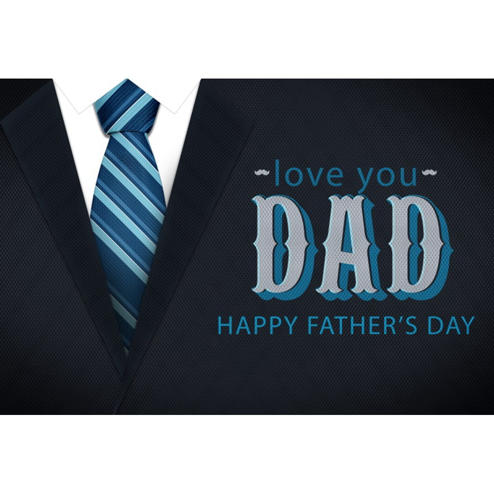 Happy Fathers Day Backdrop Photography I Love Dad Thank You Daddy Festival Shirt Tie Hat