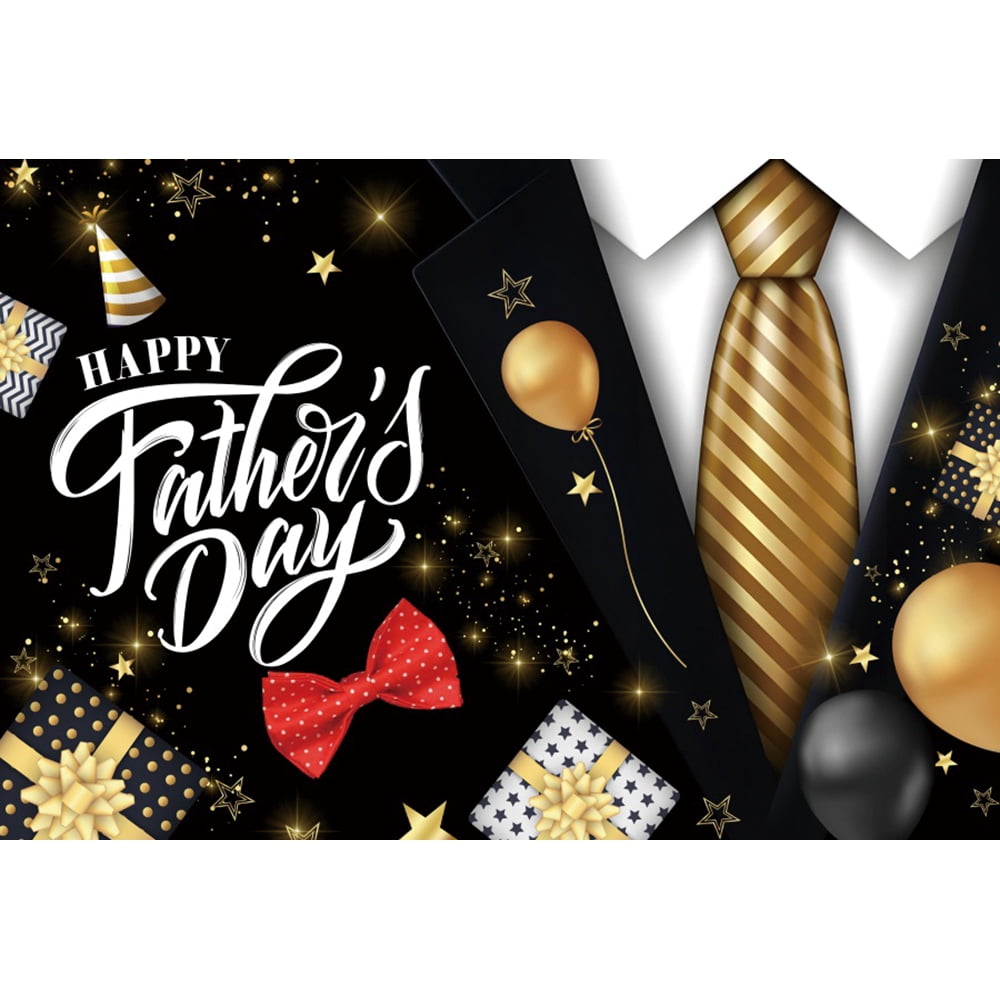 Happy Fathers Day Backdrop Photography I Love Dad Thank You Daddy Festival Shirt Tie Hat