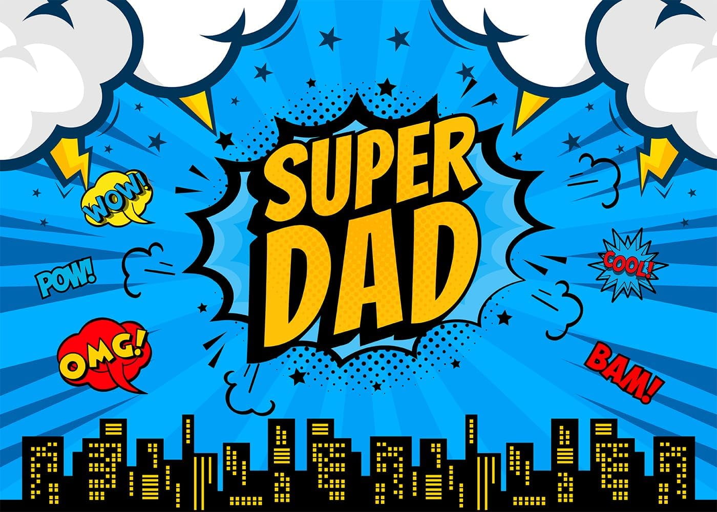 Happy Father's Day Backdrop Super Dad Theme Backdrop Happy Father's Day ...