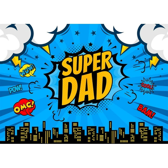 Happy Father's Day Backdrop Super Dad Theme Backdrop Happy Father's Day ...