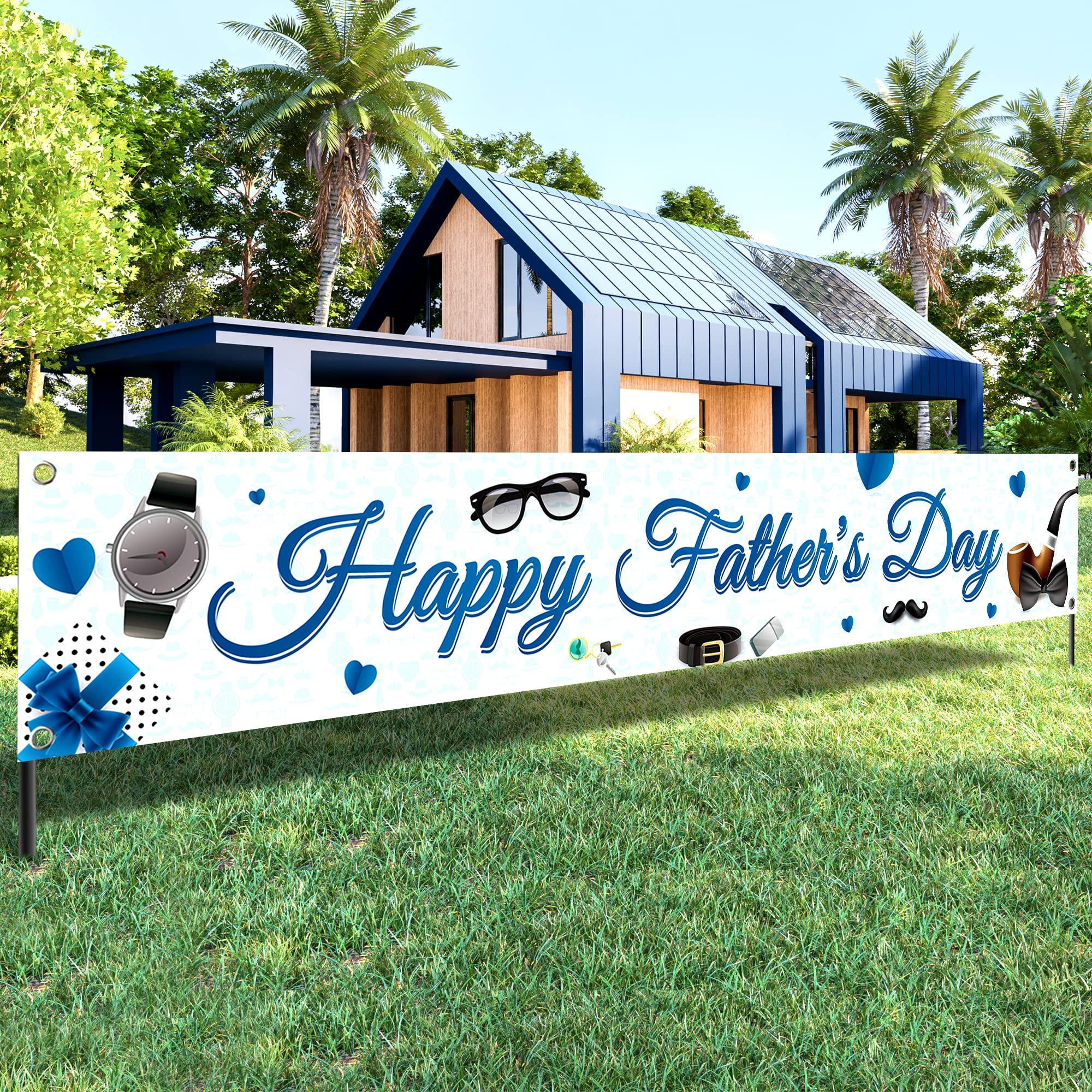 Happy Father’s Day Banner Lawn Sign Porch Sign Father’s Day Party ...
