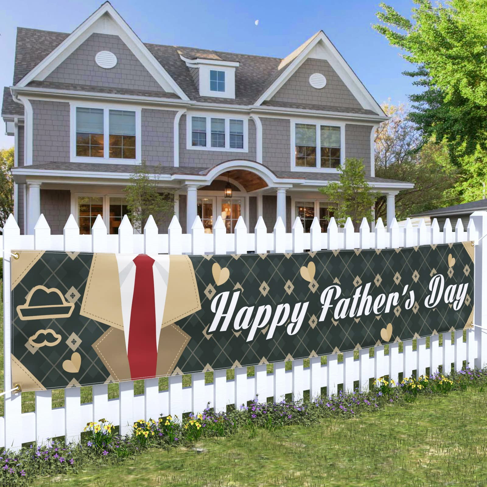 Happy Father’s Day Banner Lawn Sign Porch Sign Father’s Day Party ...