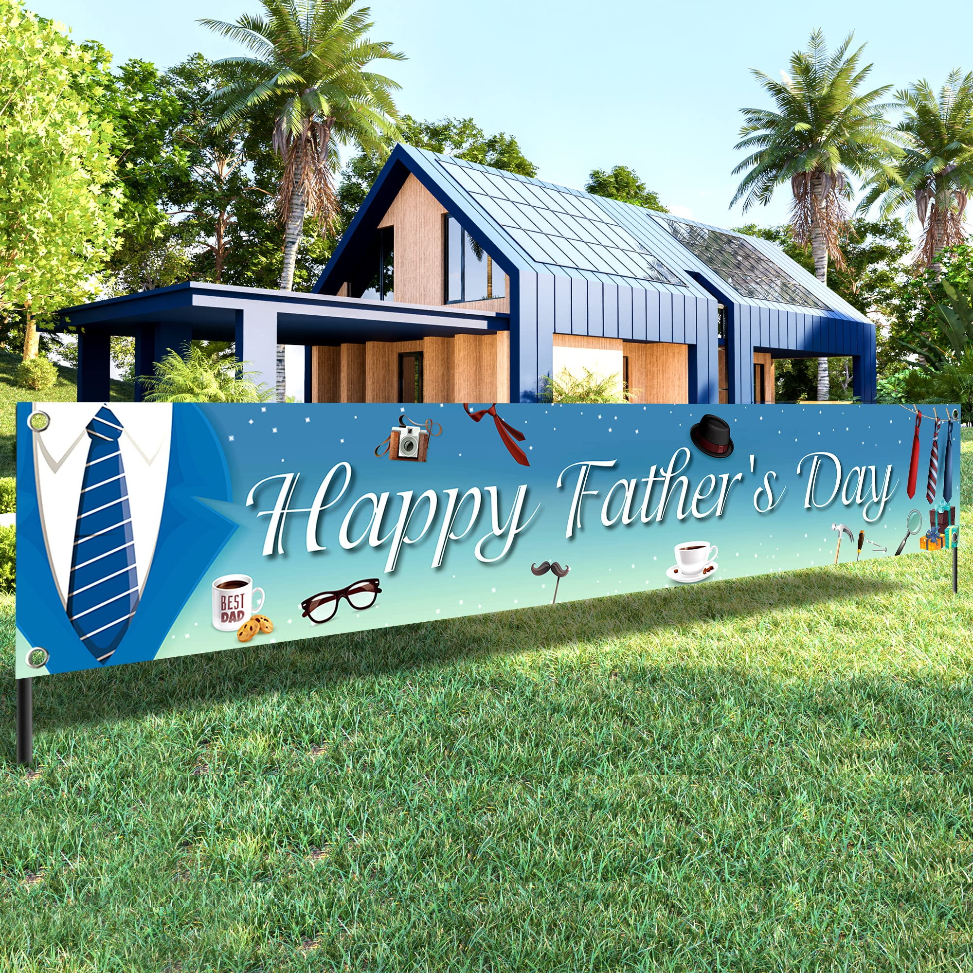 Happy Father’s Day Banner Lawn Sign Porch Sign Father’s Day Party ...