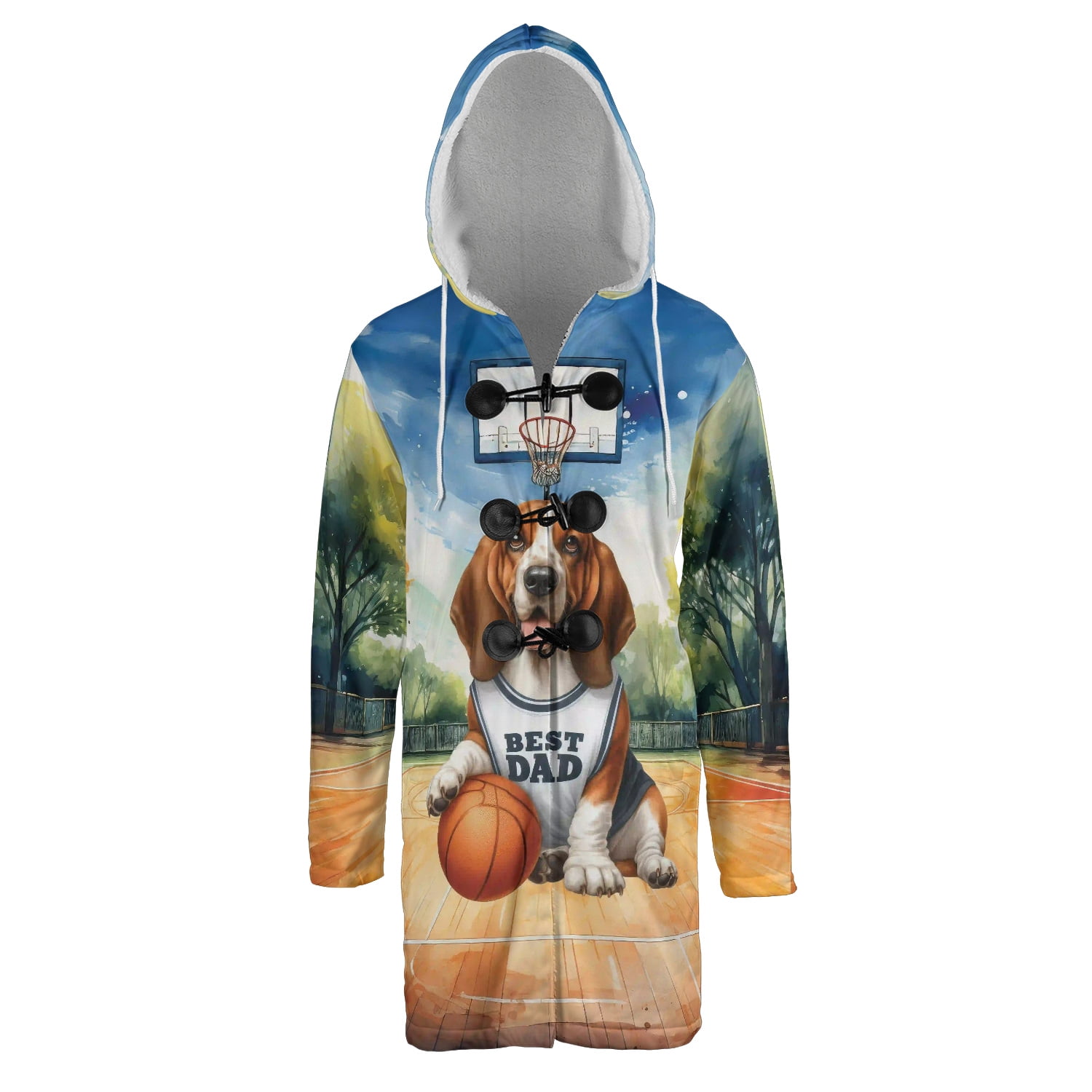 Happy Father's Day Basset Hound Playing Basketball with Best Dad Jersey ...