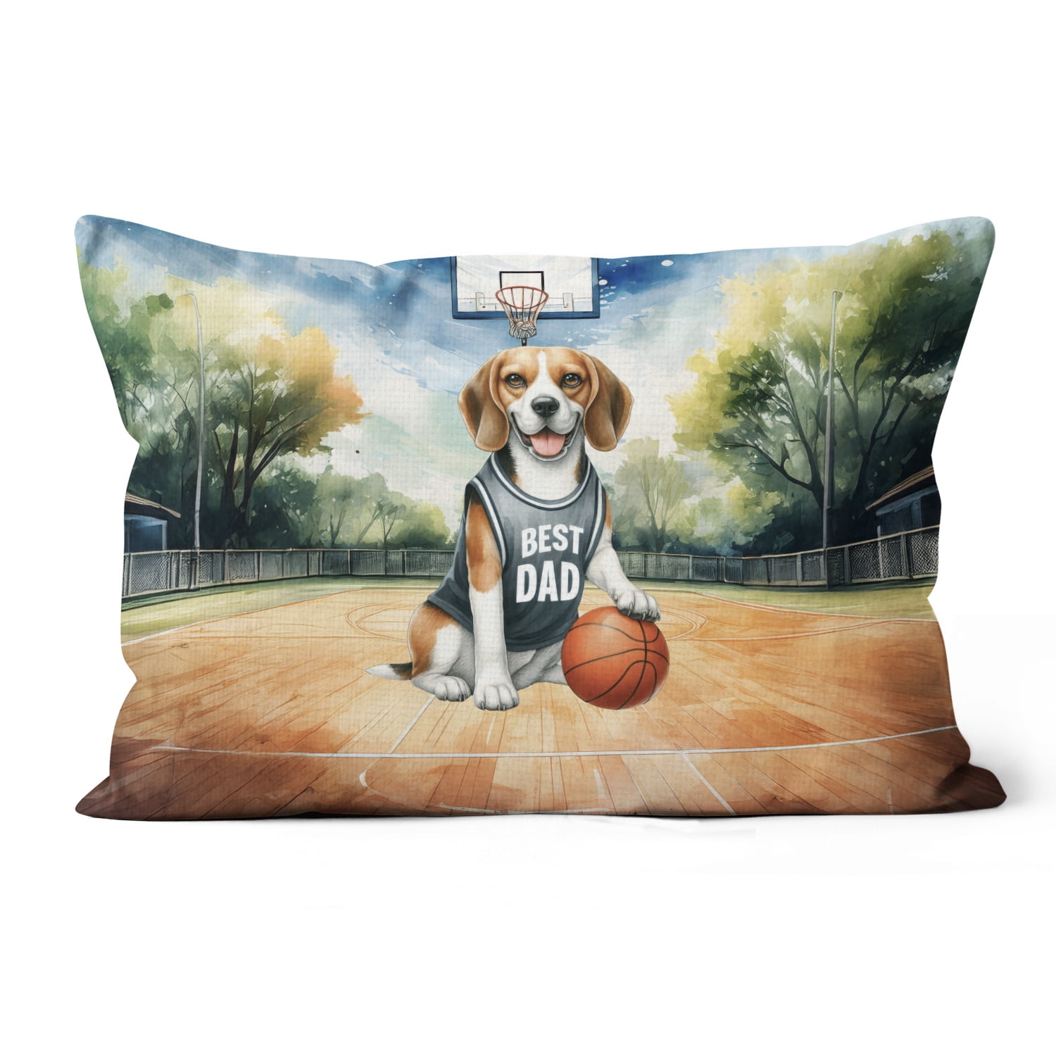 Happy Father's Day Beagle Playing Basketball with Best Dad Jersey ...