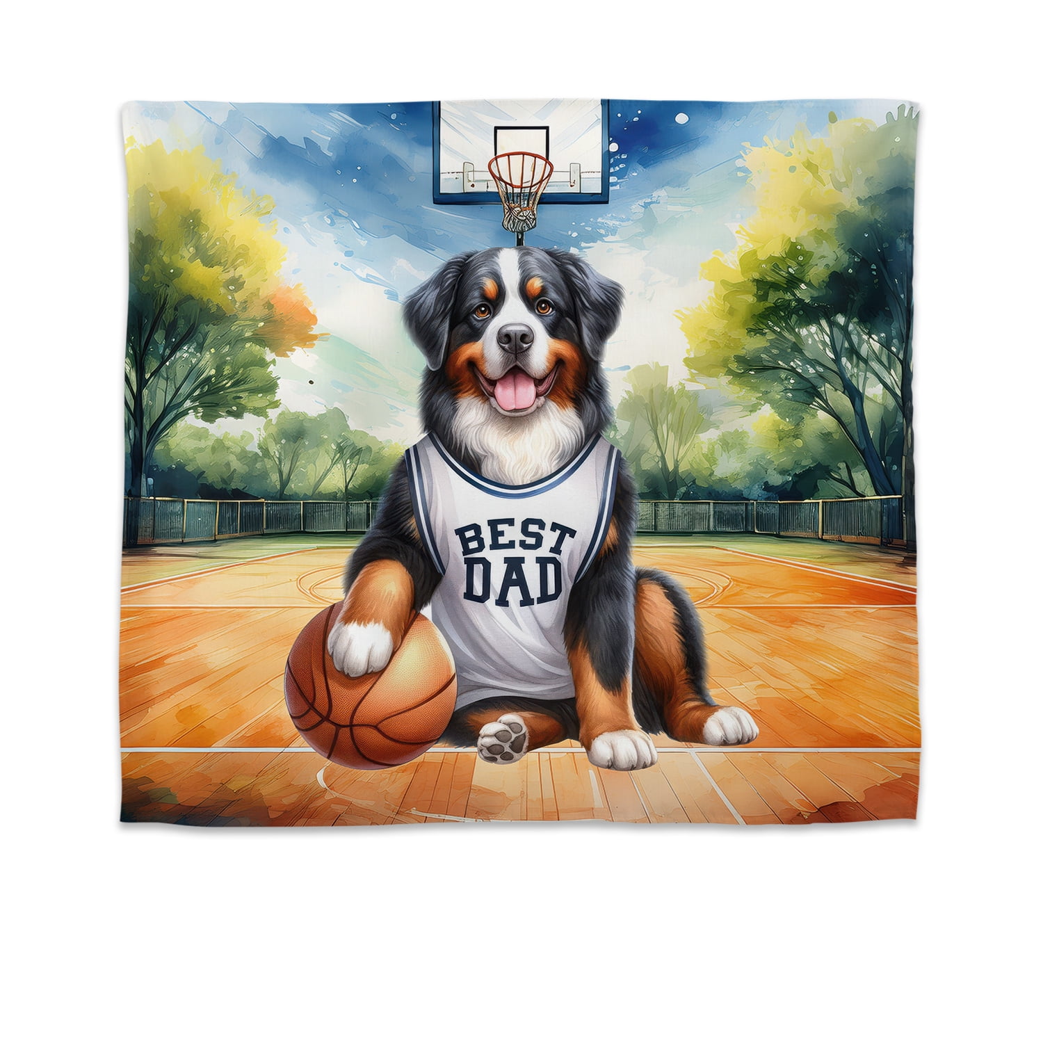 Happy Father's Day Bernese Mountain Dog Playing Basketball with Best ...