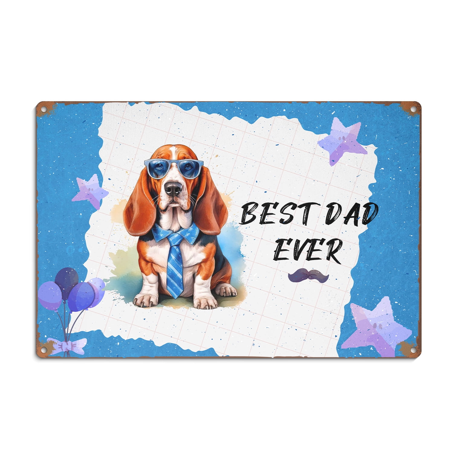 Happy Father's Day Best Basset Hound Cool Dad Ever Horizontal Metal ...