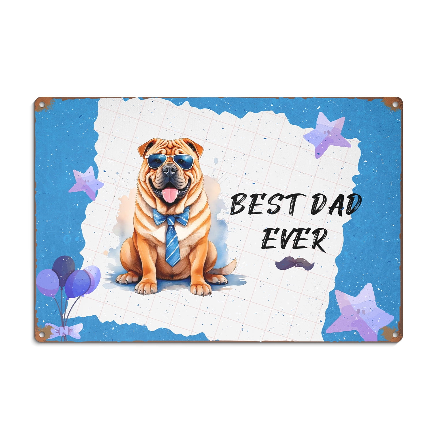 Happy Father's Day Best Chinese Shar-Pei Cool Dad Ever Horizontal Metal ...