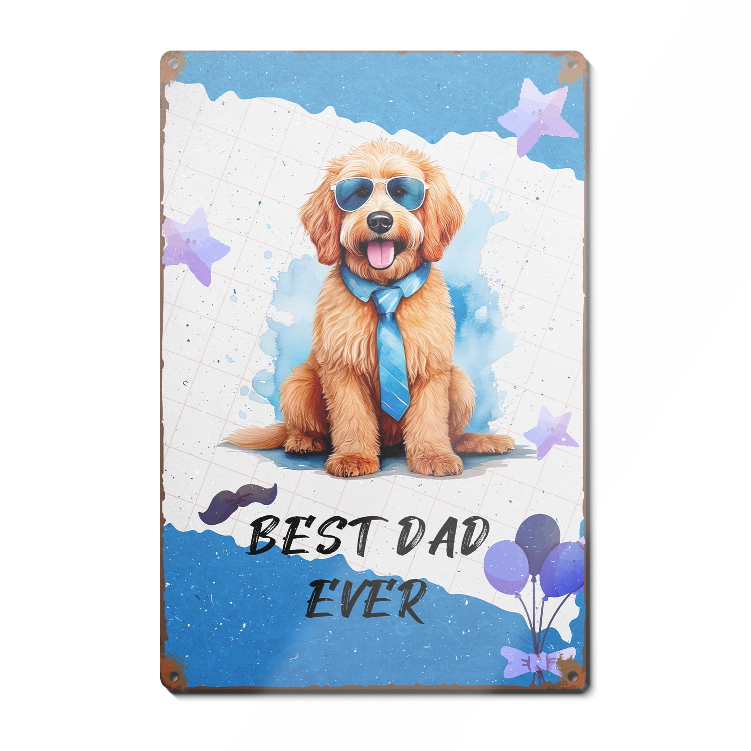 Happy Father's Day Best Goldendoodle Cool Dad Ever Vertical Metal ...