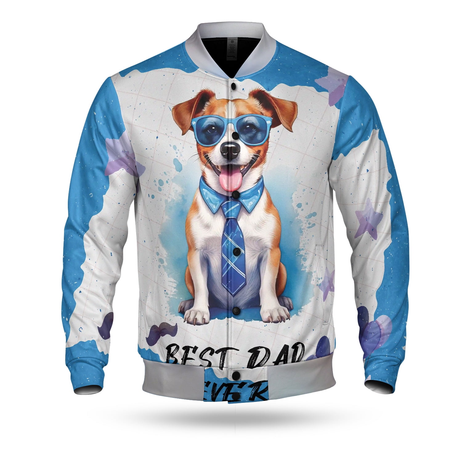 Happy Father's Day Best Jack Russell Terrier Cool Dad Ever All Over Print 3D Baseball Jacket ...