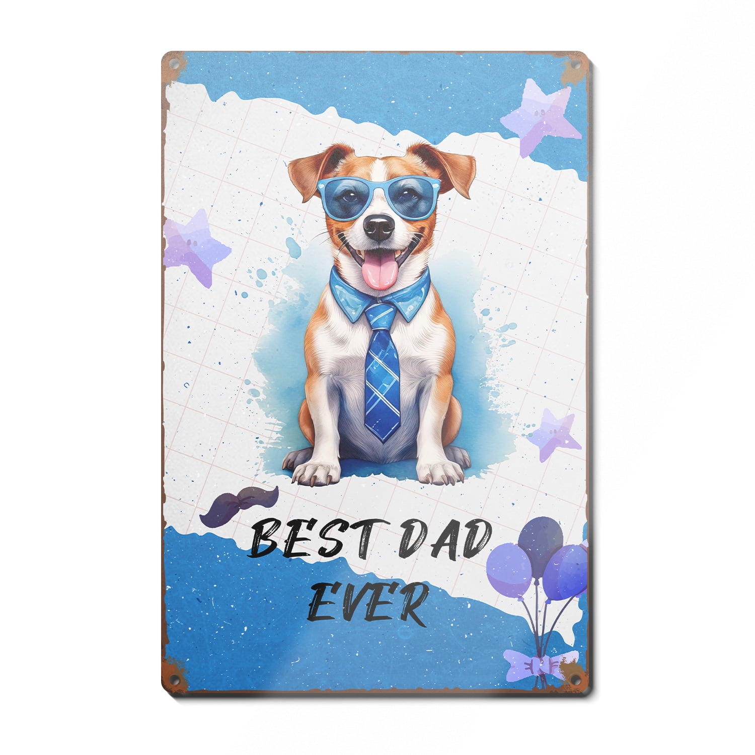Happy Father's Day Best Jack Russell Terrier Cool Dad Ever Vertical Metal Aluminum Sign Parson ...