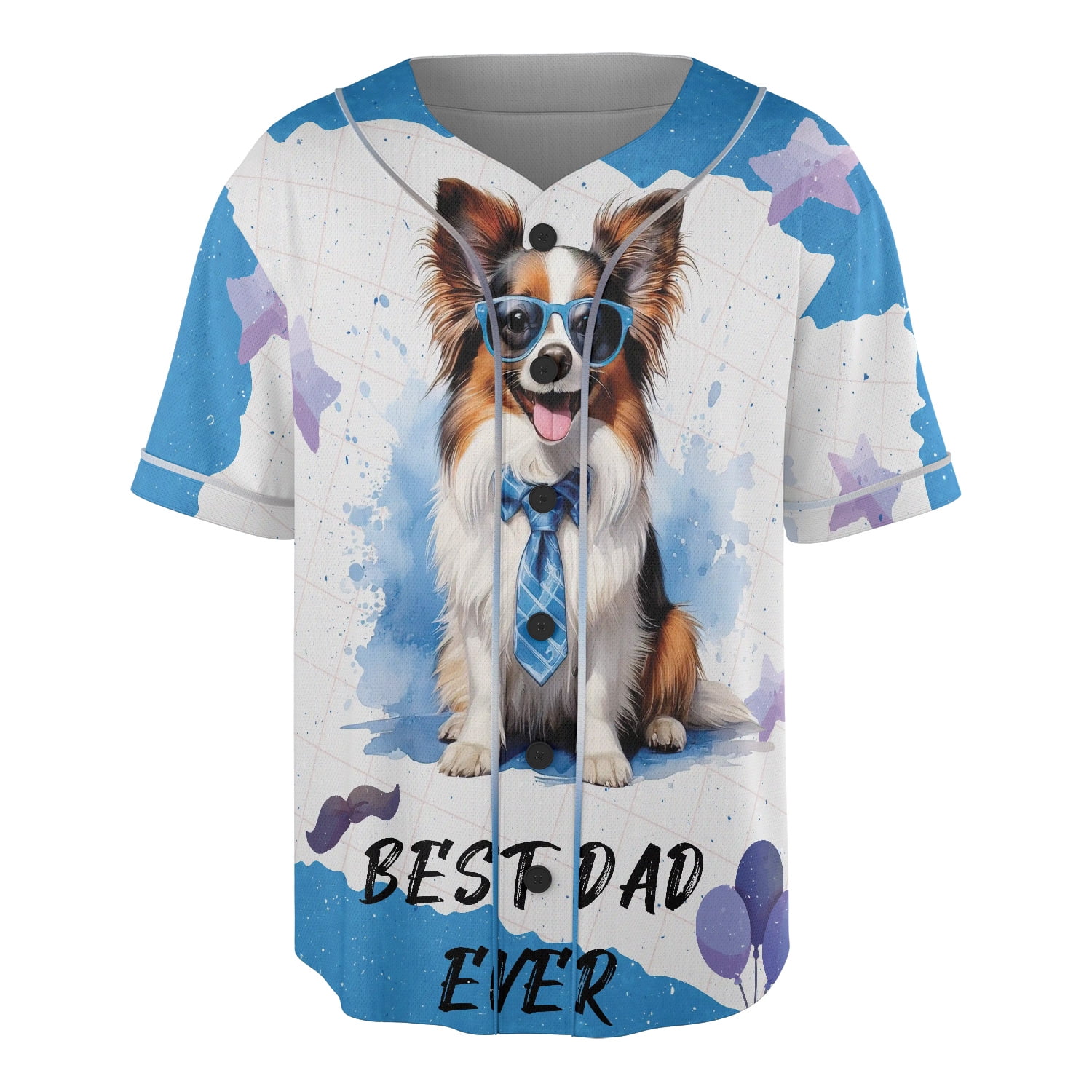 Happy Father's Day Best Papillon Cool Dad Ever All Over Print 3D Baseball Shirt Pap Butterfly ...
