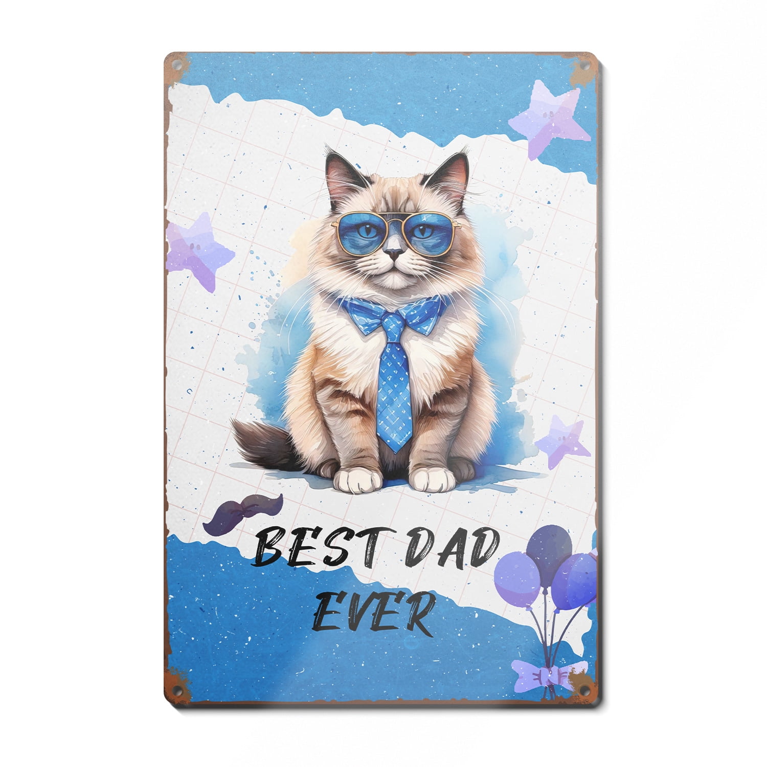 Happy Father's Day Best Ragdoll Cool Dad Ever Vertical Metal Aluminum ...