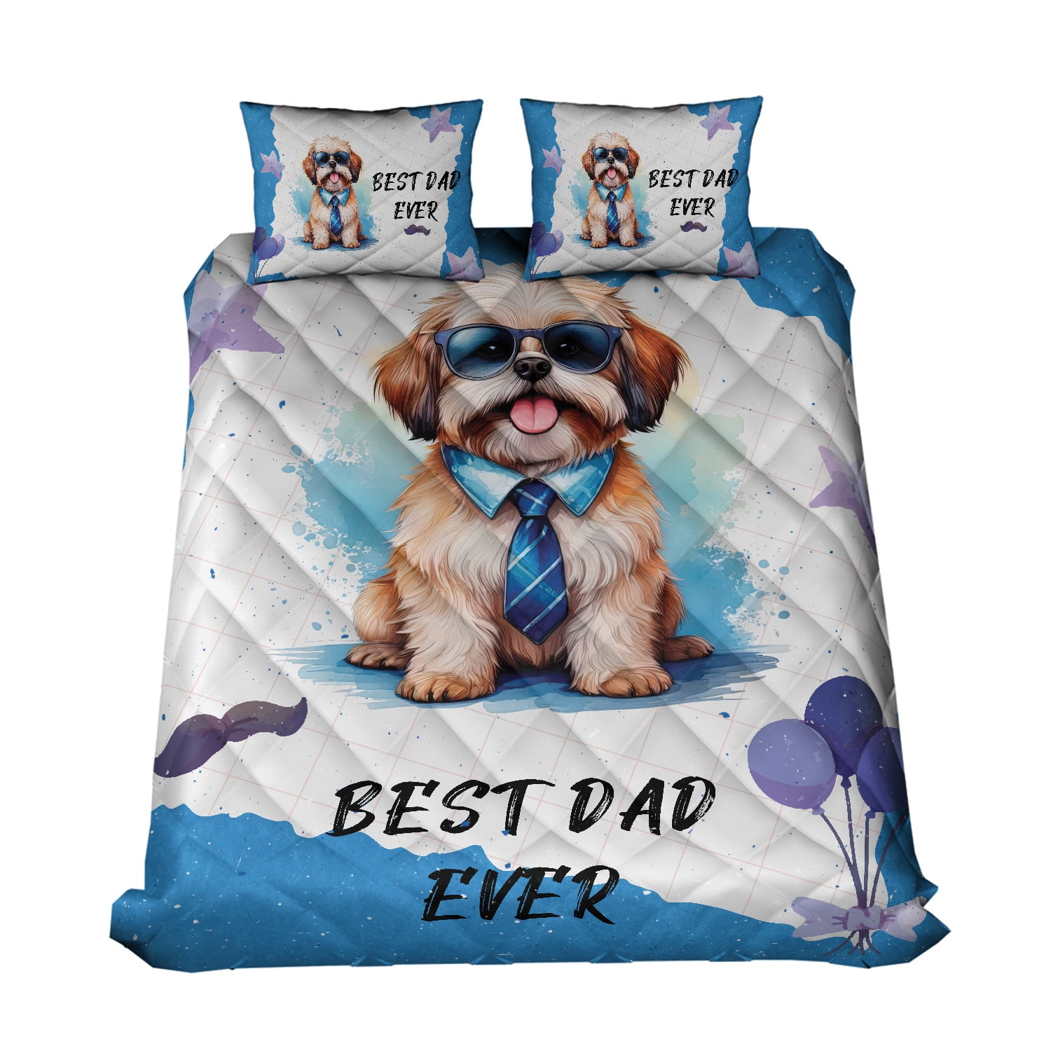 Happy Father's Day Best Shih Tzu Cool Dad Ever Quilt Bedding Set Lion ...