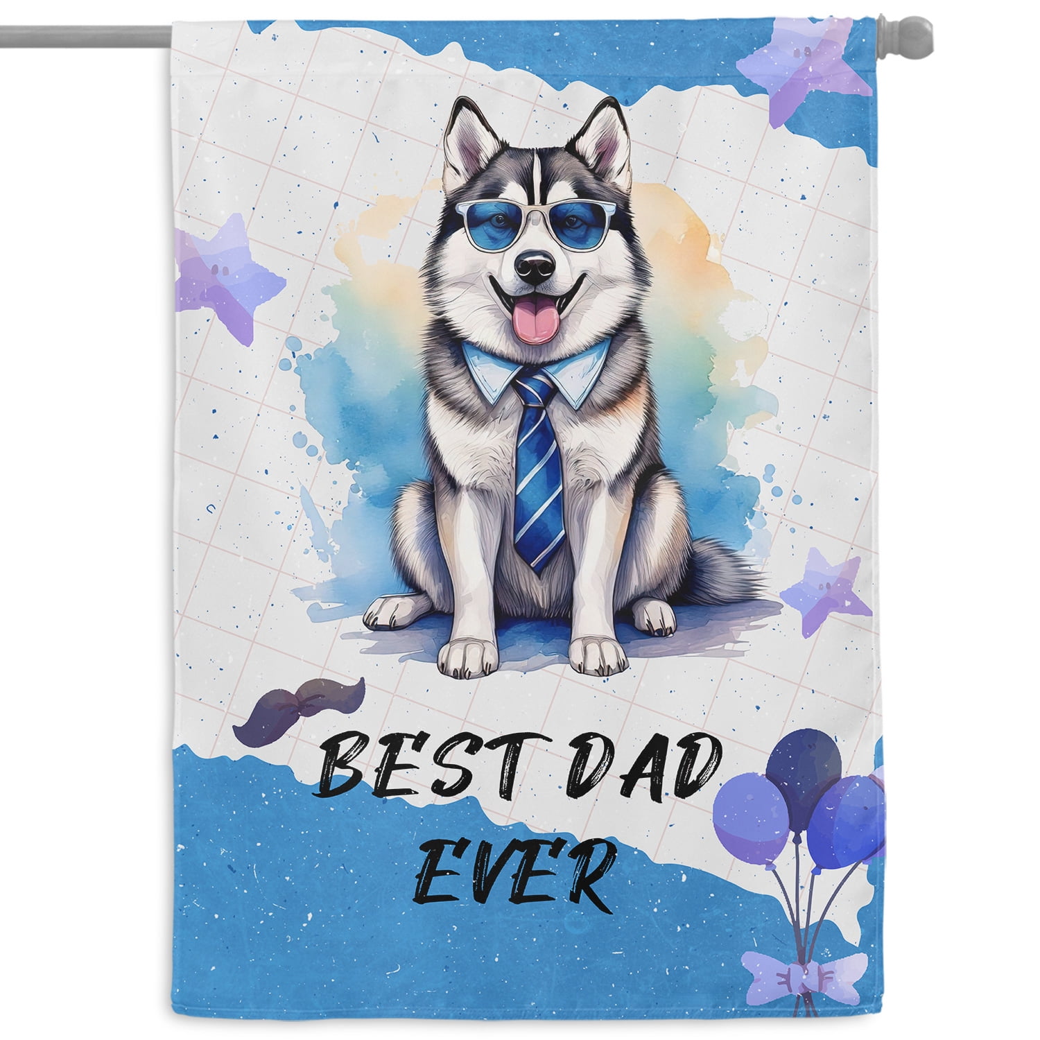 Happy Father's Day Best Siberian Husky Cool Dad Ever House Flag 28x40in ...