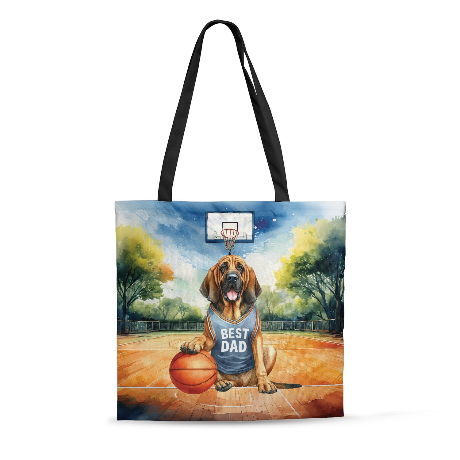 Happy Father's Day Bloodhound Playing Basketball with Best Dad Jersey ...