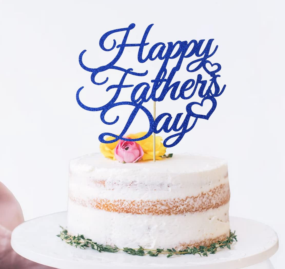 Happy Father's Day Blue Cake Topper, Best MDH1Dad Father's Day ...