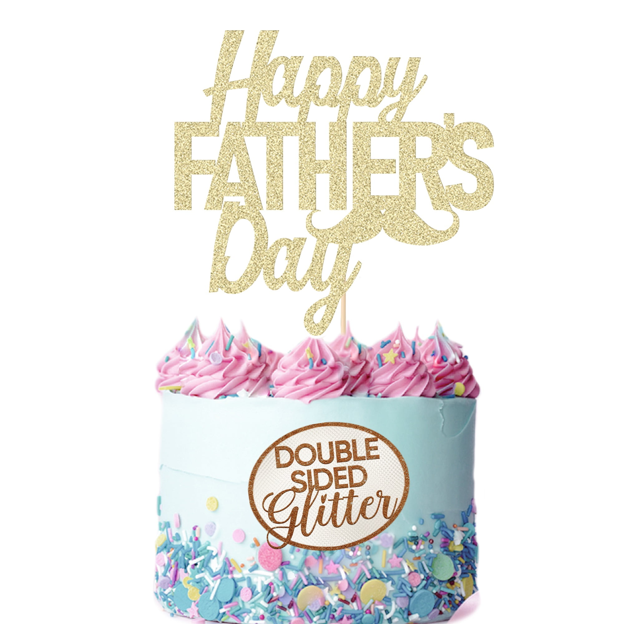 Happy Father's Day Cake Topper, Handmade Glitter Cake Topper, Father's ...