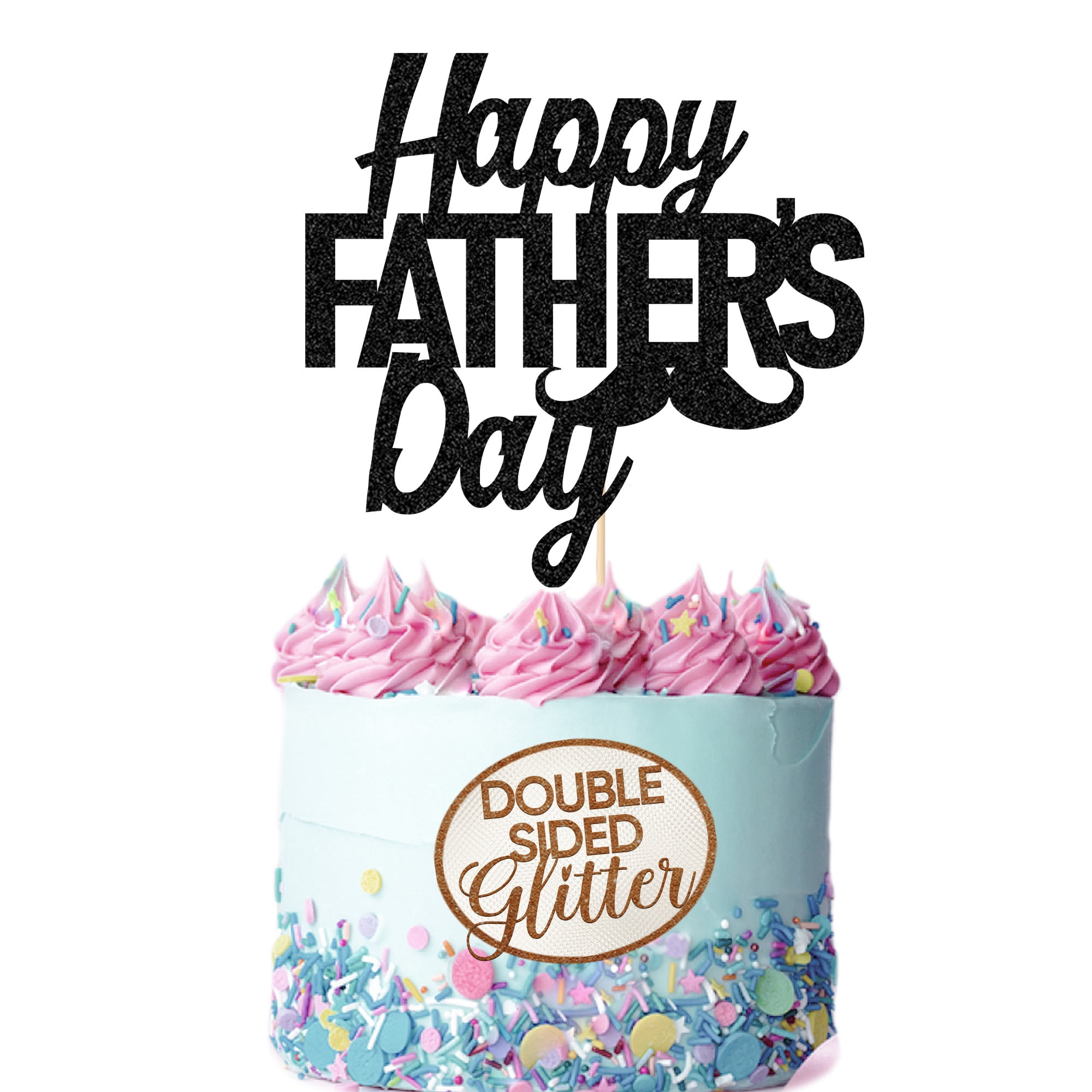 Happy Father's Day Cake Topper, Handmade Glitter Cake Topper, Father's ...