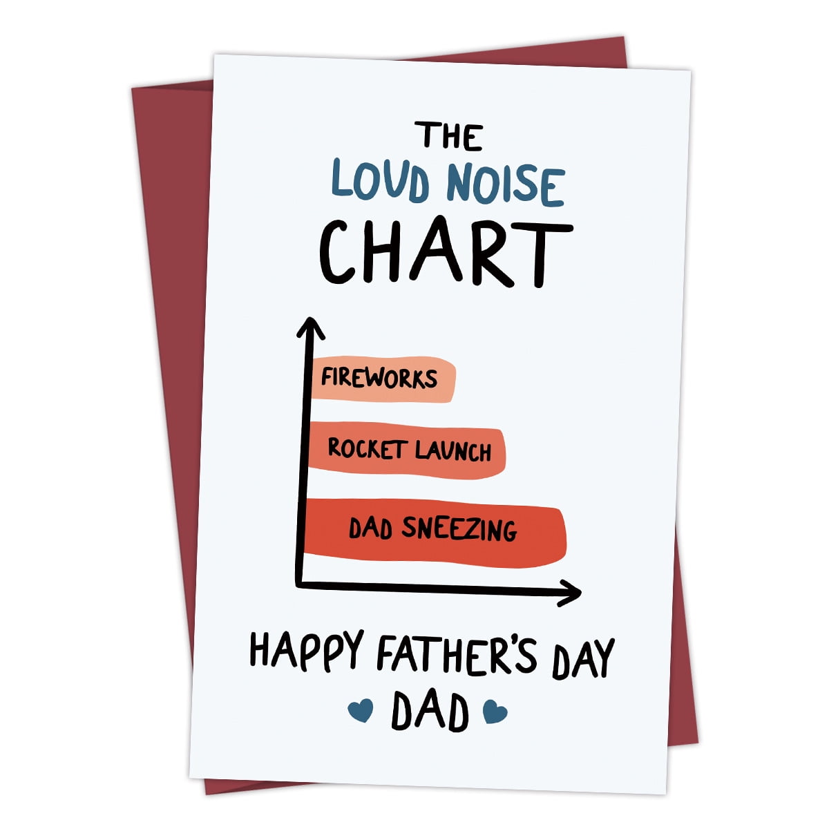 Happy Father's Day Card – Humorous Loud Noise Chart Design – Perfect ...
