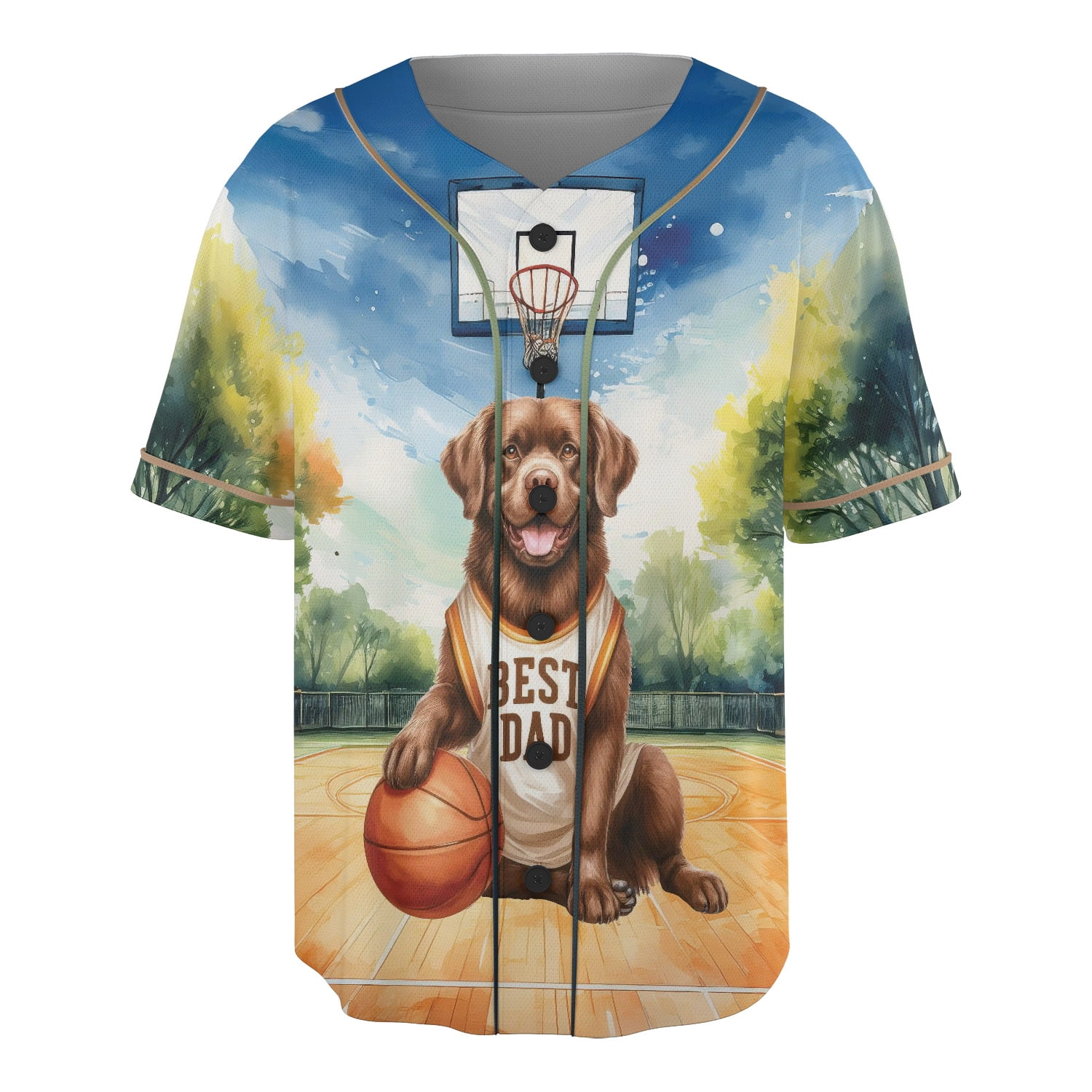 Happy Father's Day Chesapeake Bay Retriever Playing Basketball with ...