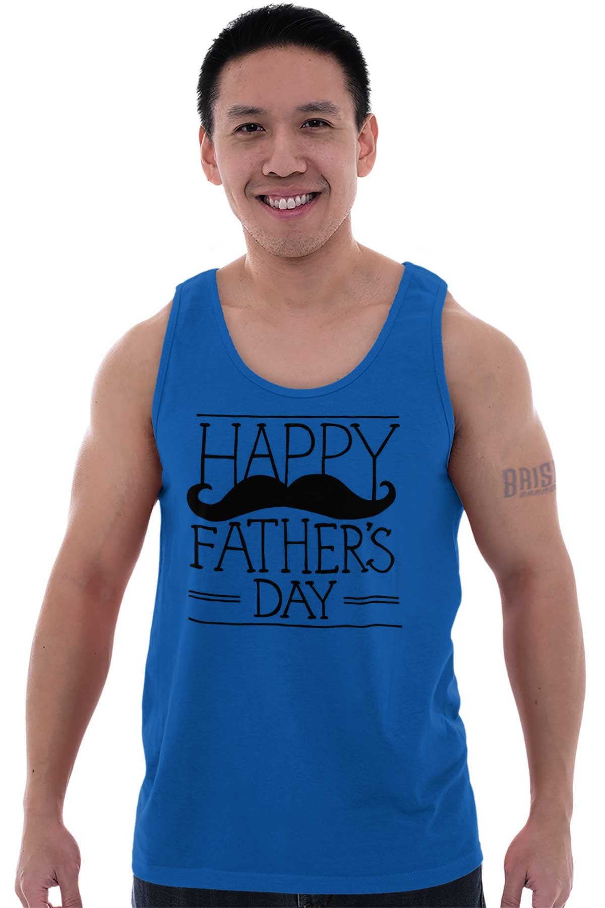 Happy Father's Day Dad Mustache Men Big & Tall Tank Top Brisco Brands ...