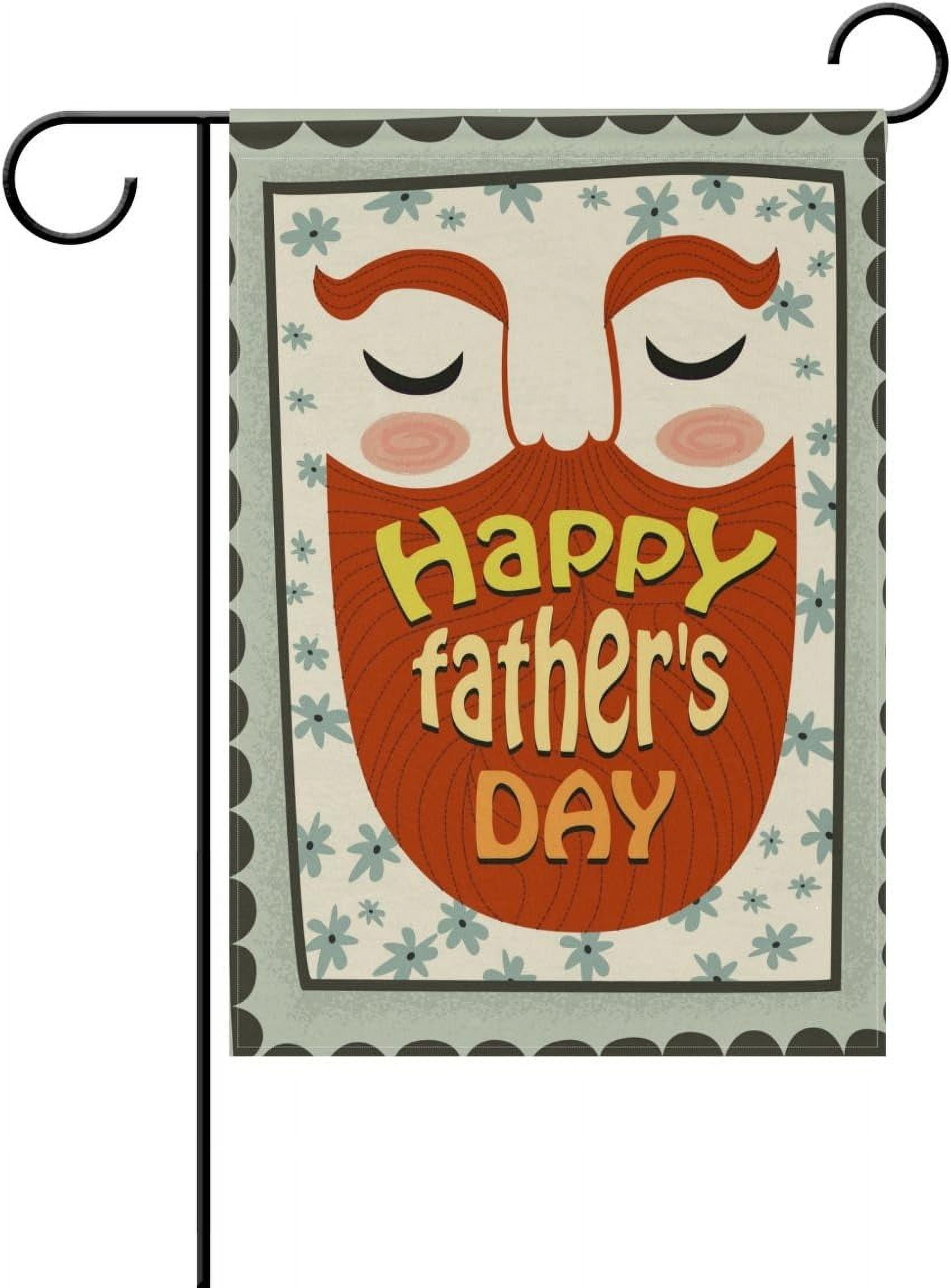 Happy Father's Day Double Sided Garden Flag Yard Decor, Dad's Beard ...