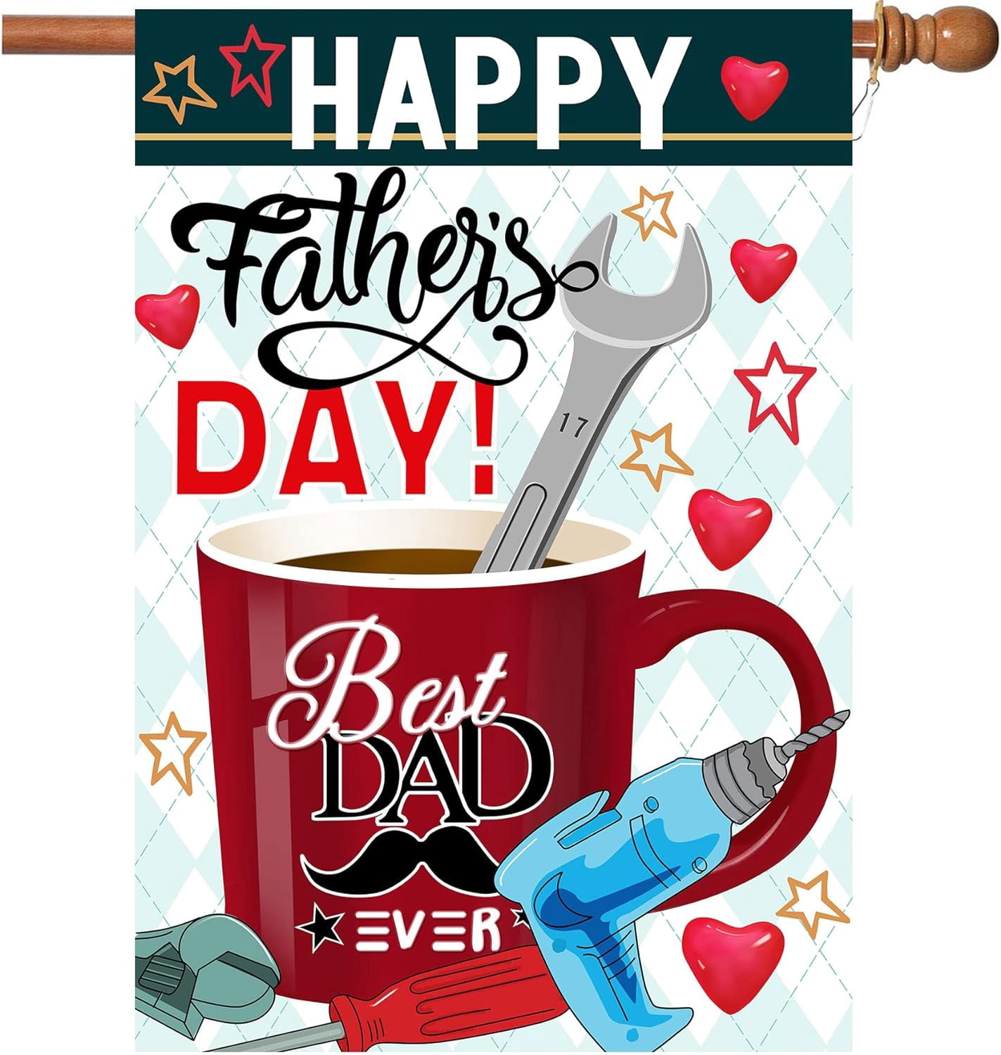 Happy Father''s Day Flag,28x40 Inch Father''s Day House Flags with Two ...