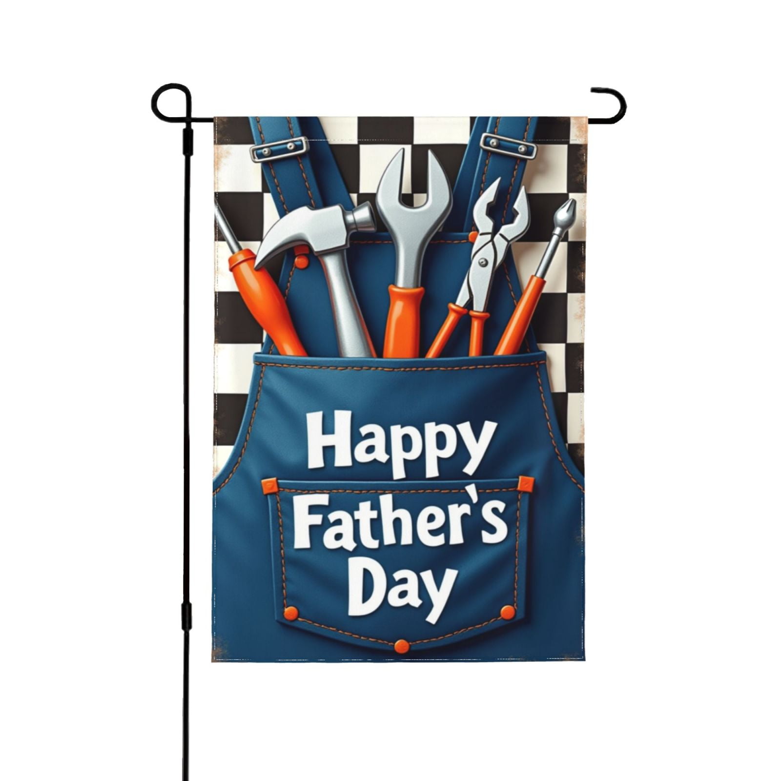 Happy Father's Day Garden Flag 12x18 Double Sided, Burlap Buffalo Check ...