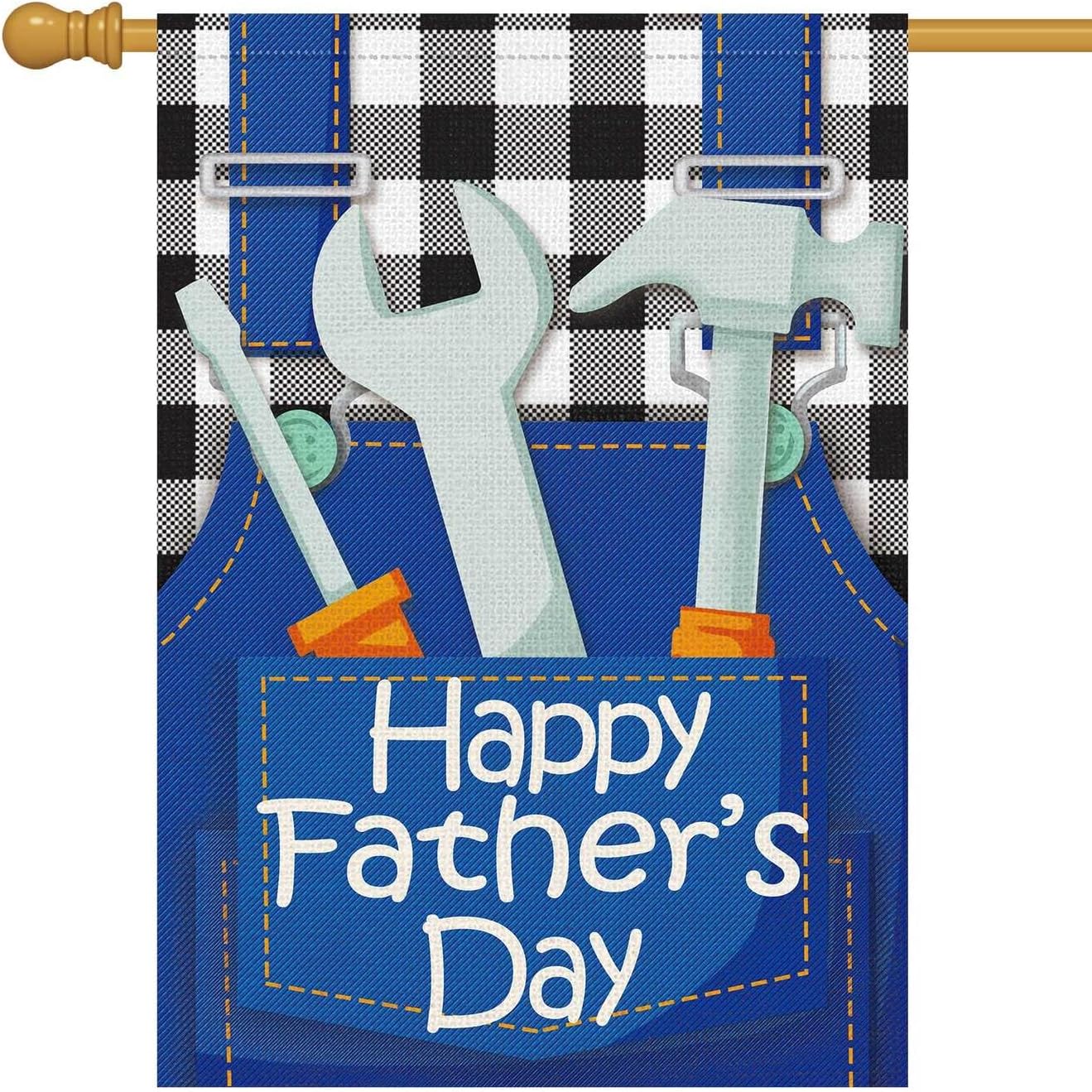 Happy Father's Day Garden Flag 28x40 Double Sided, Burlap Puzzles Check ...