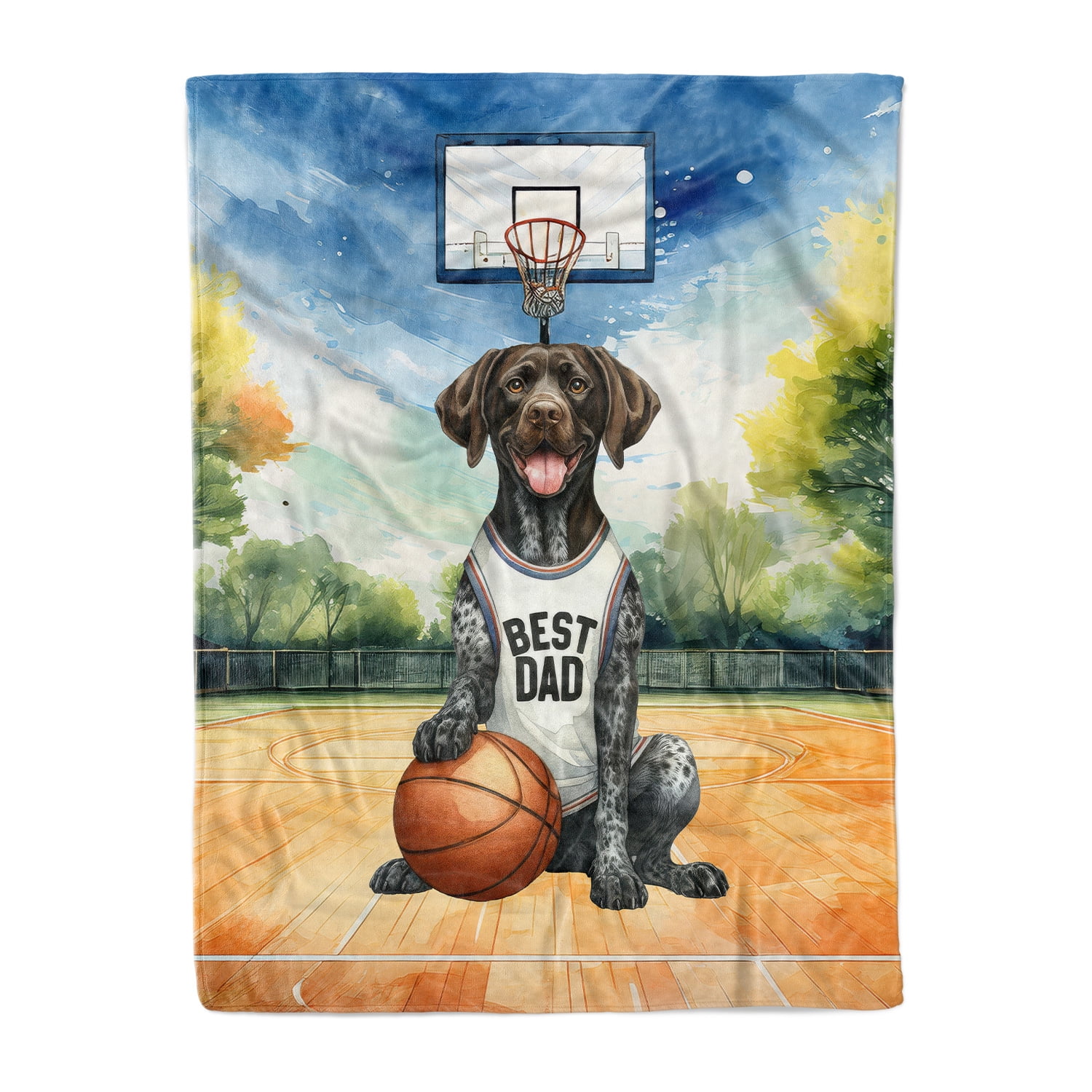 Happy Father's Day German Shorthaired Pointer Playing Basketball with ...
