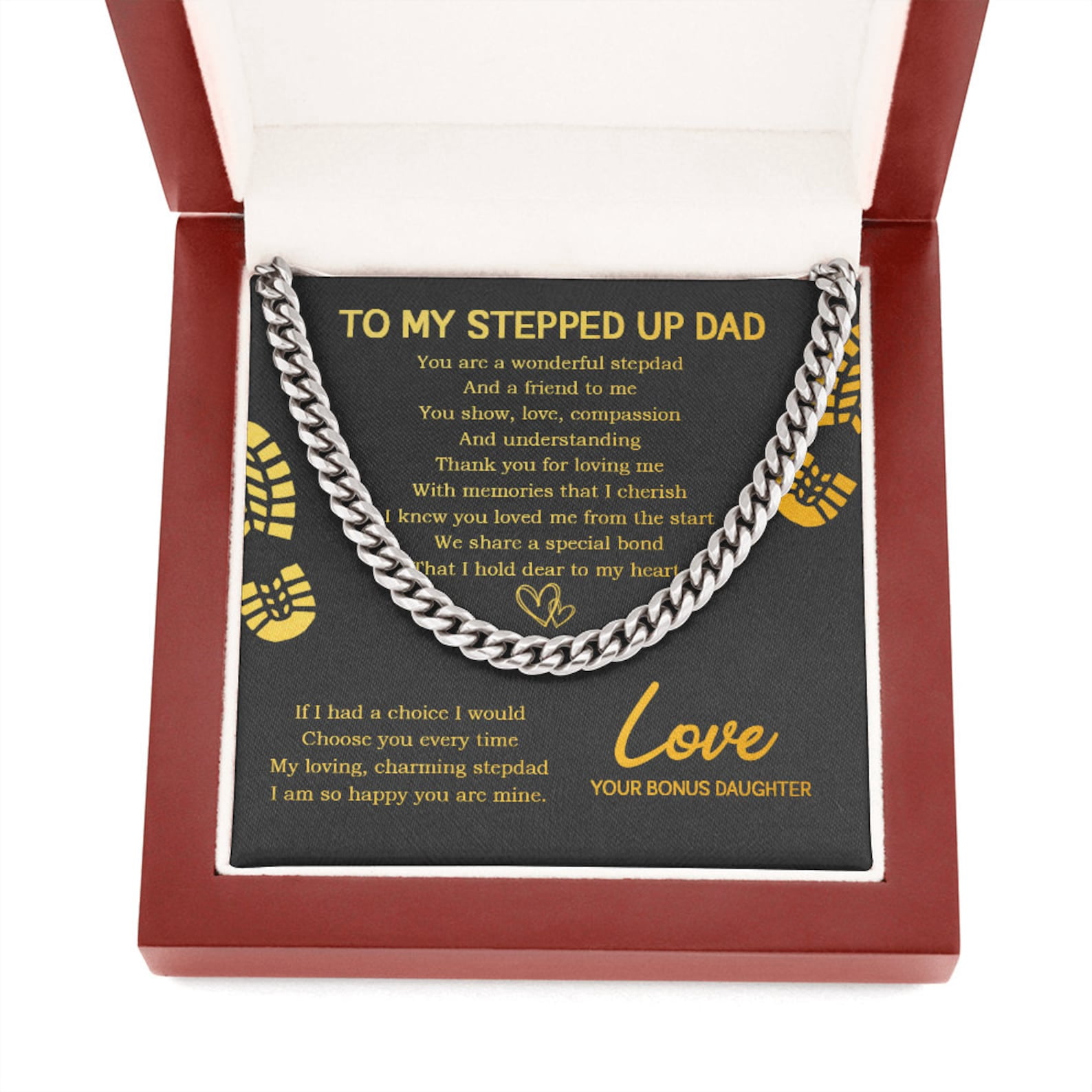 Happy Father's Day Gift for Step Dad, To My Stepped Up Dad Cuban Link ...