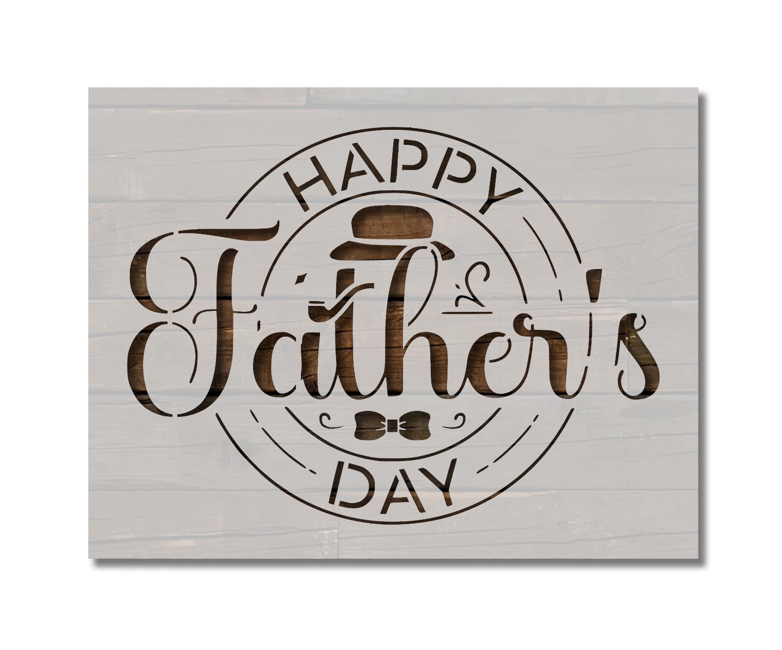 Happy Father's Day Hat and Bow Tie Stencil Template Reusable 8.5 x 11 ...