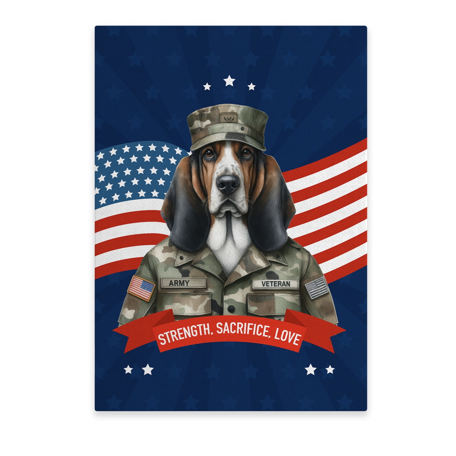 Happy Father's Day Honoring Veterans Basset Hound in Army Uniform ...