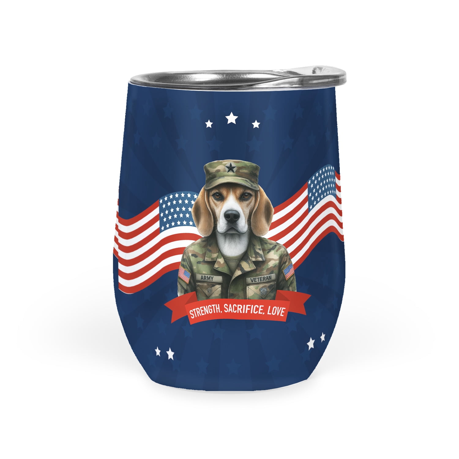 Happy Father's Day Honoring Veterans Beagle in Army Uniform 12oz ...
