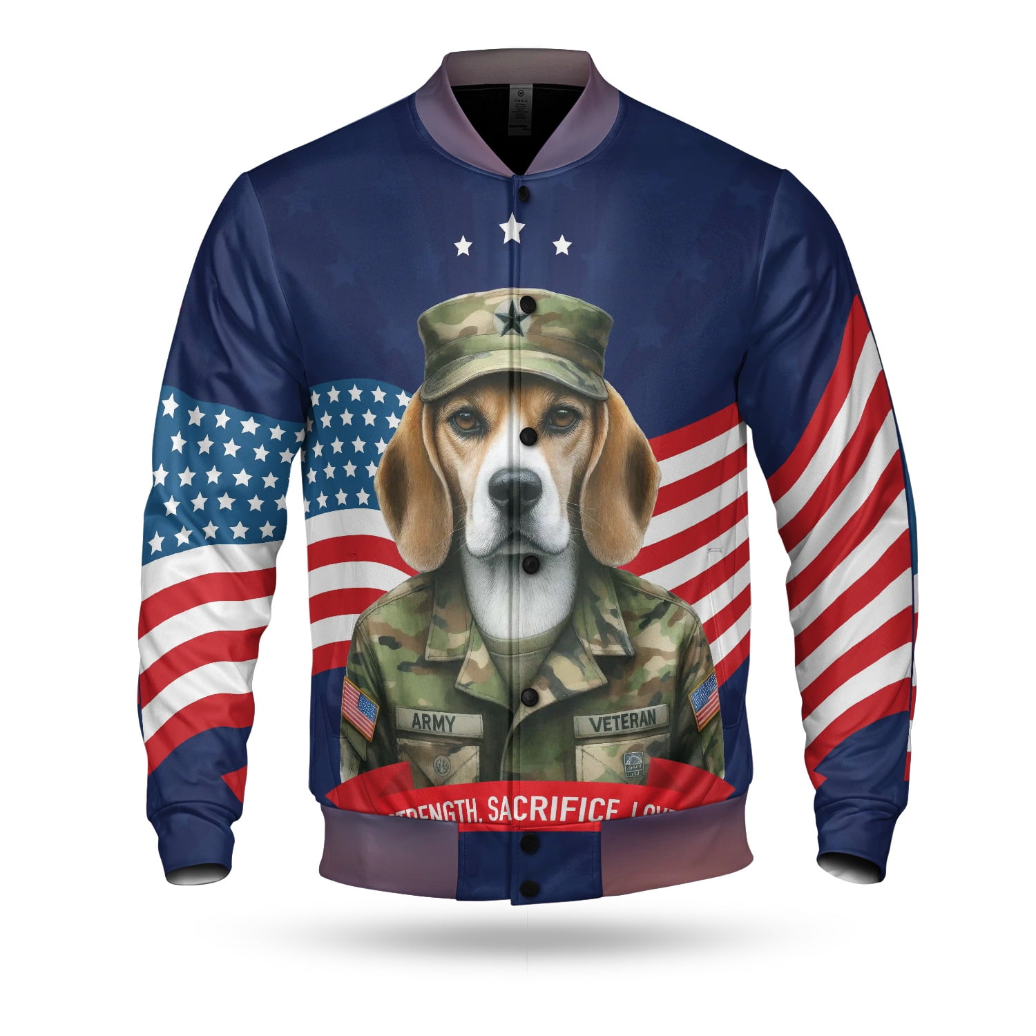 Happy Father's Day Honoring Veterans Beagle in Army Uniform All Over ...