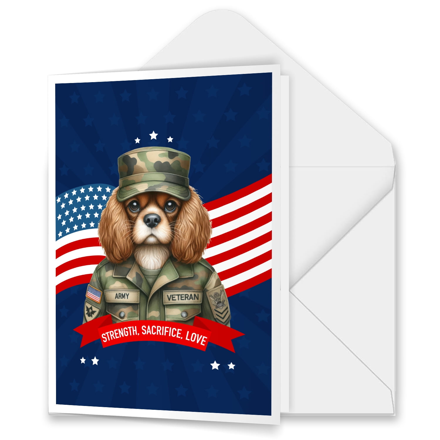Happy Father's Day Honoring Veterans Cavalier King Charles Spaniel in ...